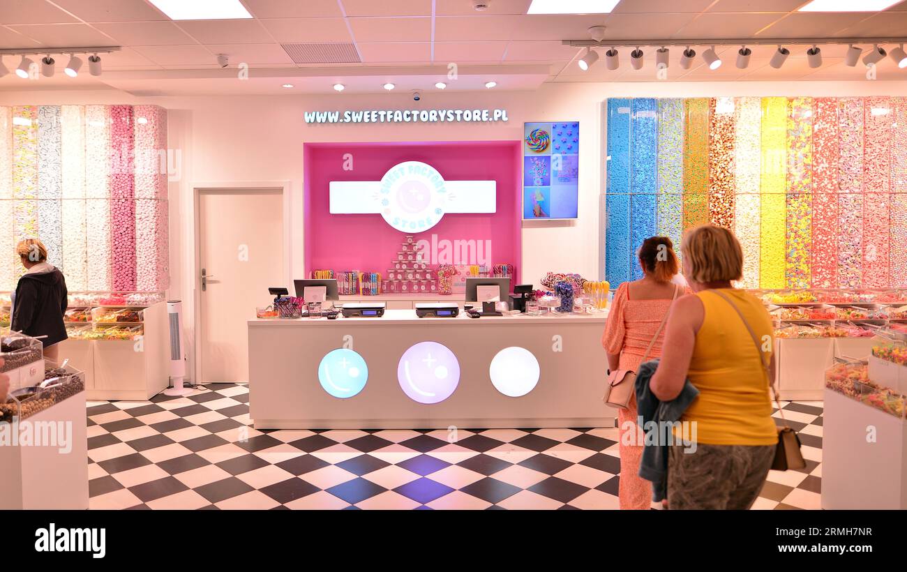 Swinoujscie, Poland. 15 August 2023. Inside Sweet Factory Store Stock ...