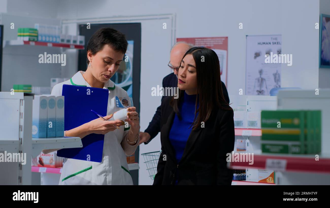 Asking pharmacist for cure hi-res stock photography and images - Alamy