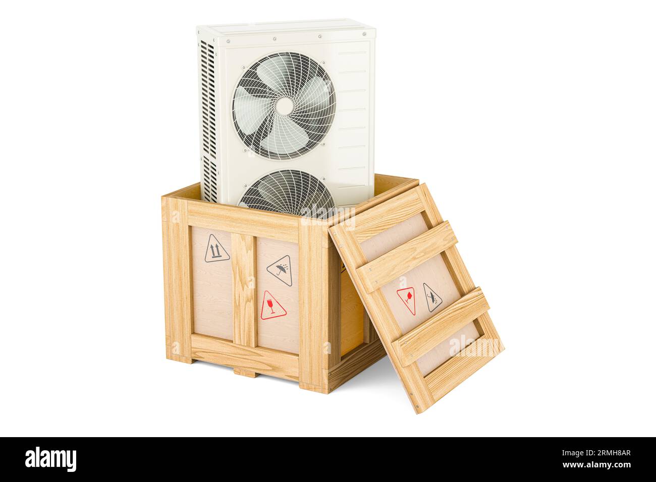 Outdoor Compressor Multi-Zone Unit, Air Conditioner inside wooden box ...