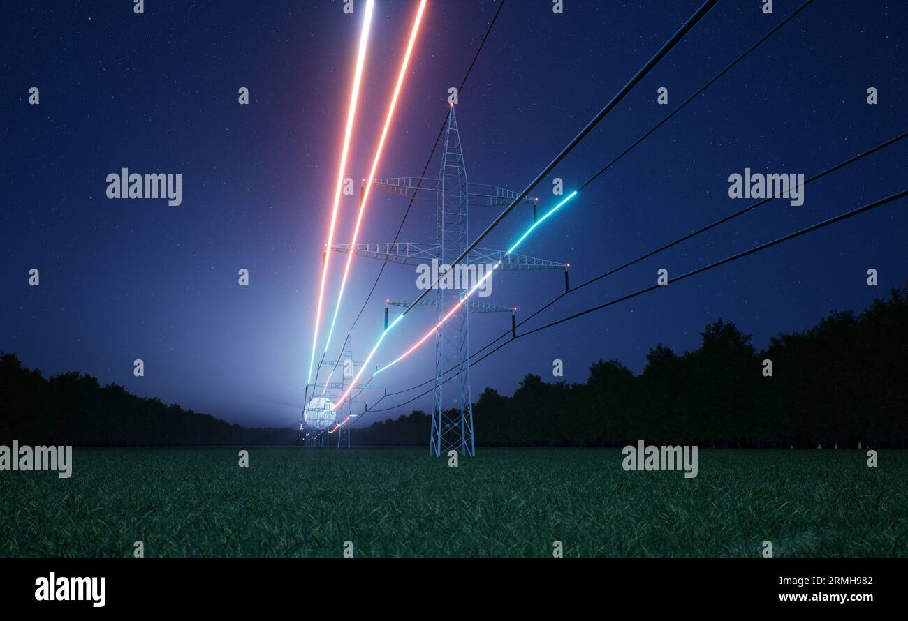 High voltage line visualization hi-res stock photography and images - Alamy