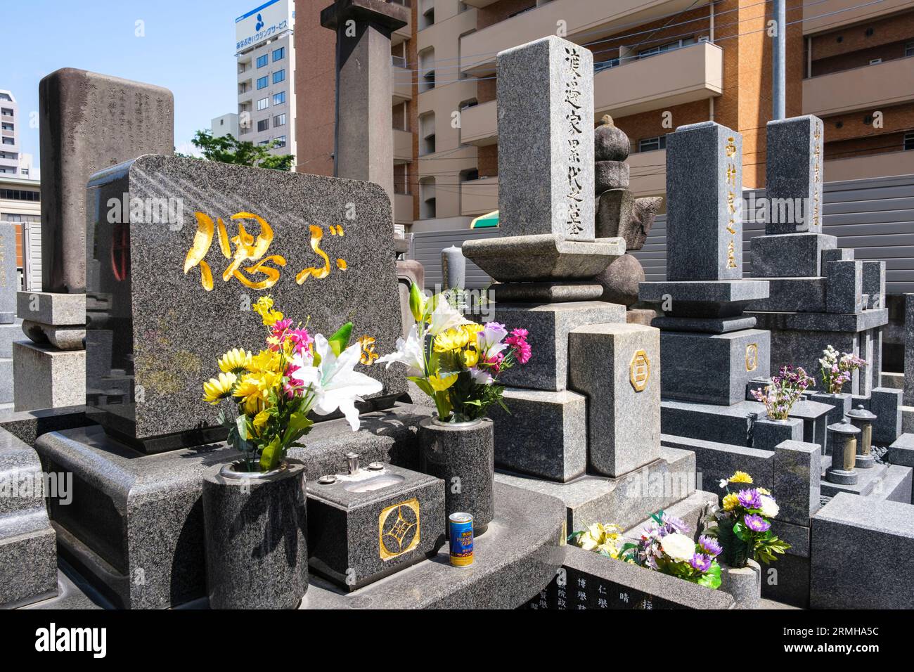 Japan, Fukuoka. Urban Cemetery Gravestones Stock Photo - Alamy