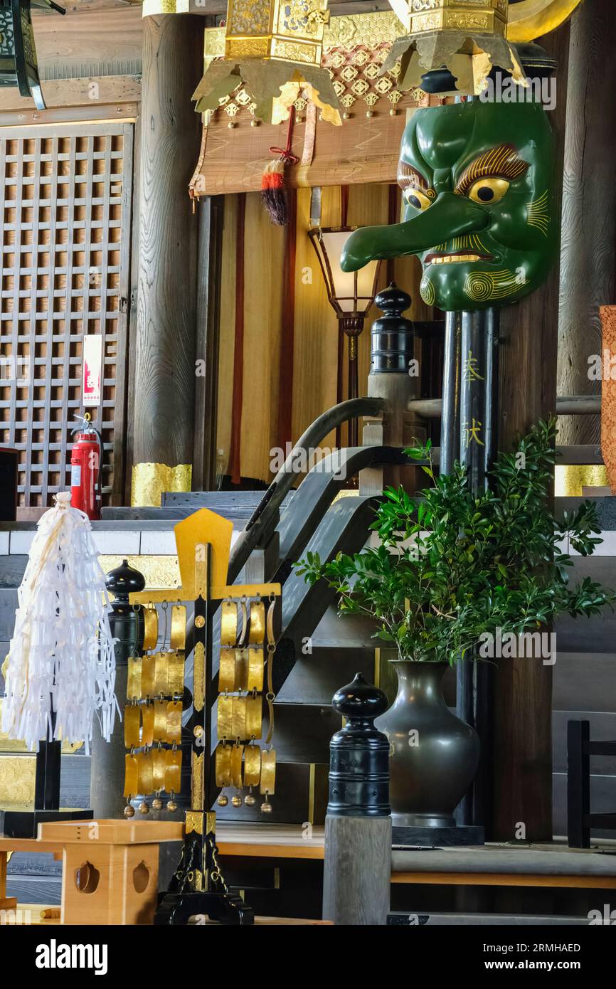 Japan, Kyushu, Fukuoka, Hakata. A Tengu Mask in the Kushida Shinto ...