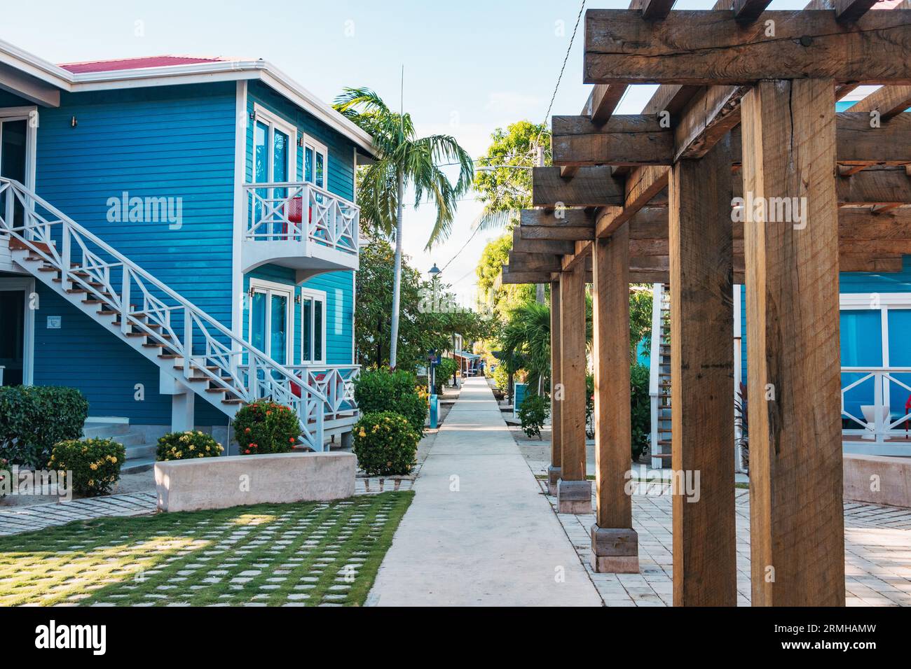 the main path through Placencia township, Belize. An urban legend ...