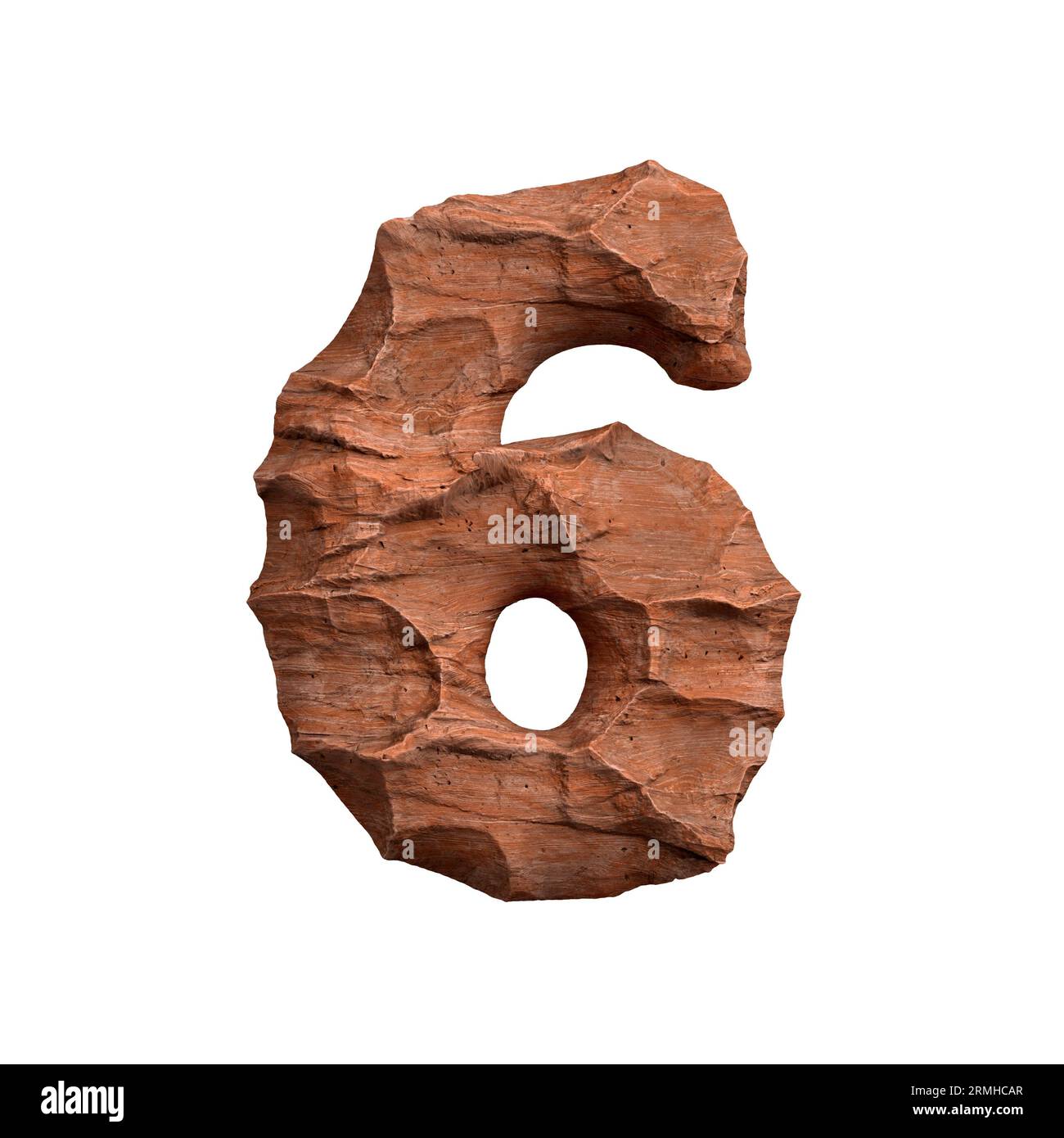 Desert sandstone number 6 - 3d red rock digit - Suitable for Arizona ...