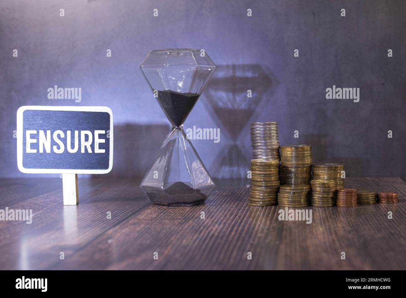 Black color letter in word ensure on white felt board background Stock ...