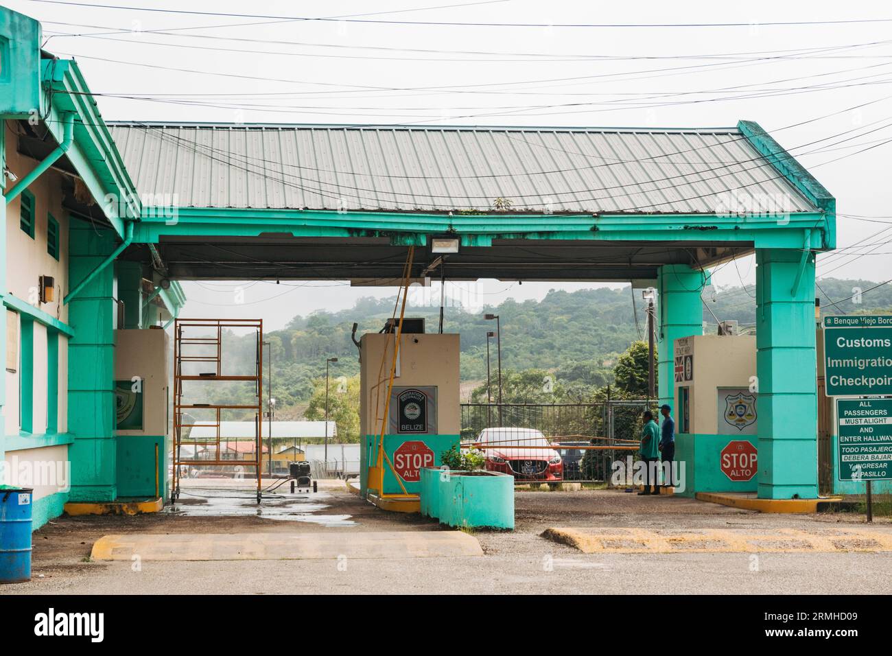 The Belizean border crossing station at the land border with Guatemala ...