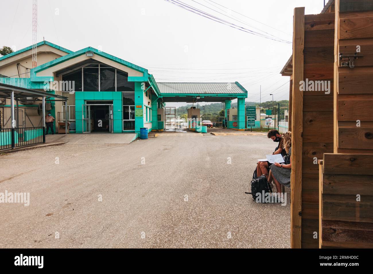 The Belizean border crossing station at the land border with Guatemala ...
