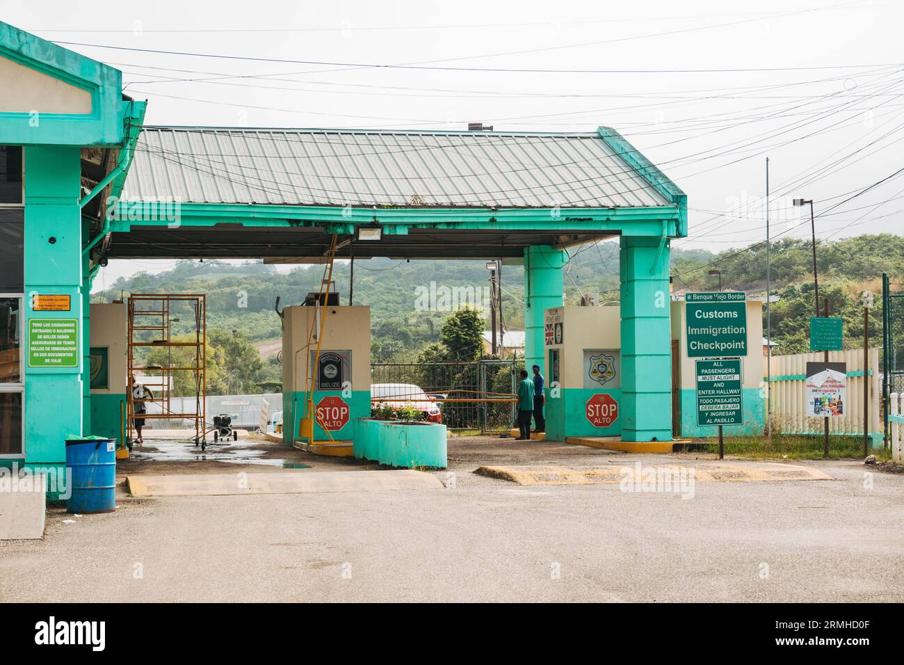 The Belizean border crossing station at the land border with Guatemala ...