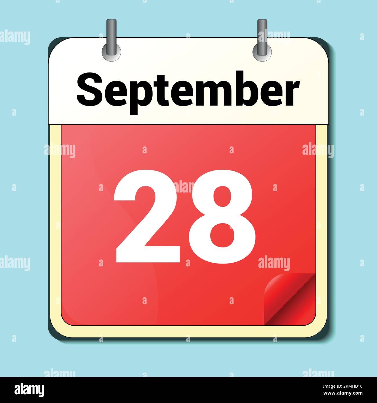 day on the calendar, vector image format, September 28 Stock Vector ...