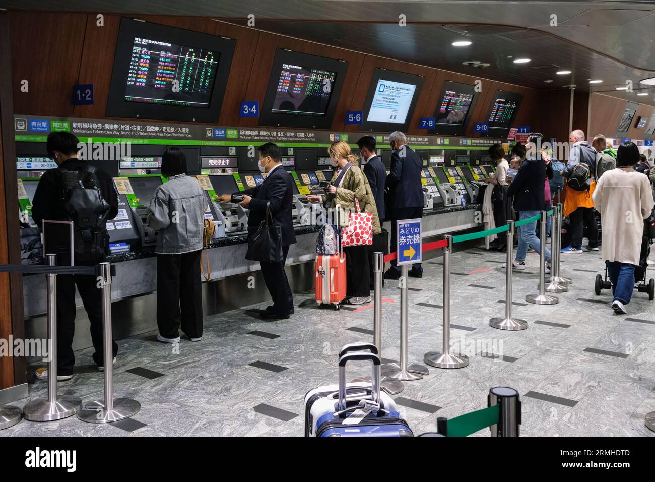 Japan, Fukuoka. Hakata Train Station, Ticket Vending Machines Stock ...