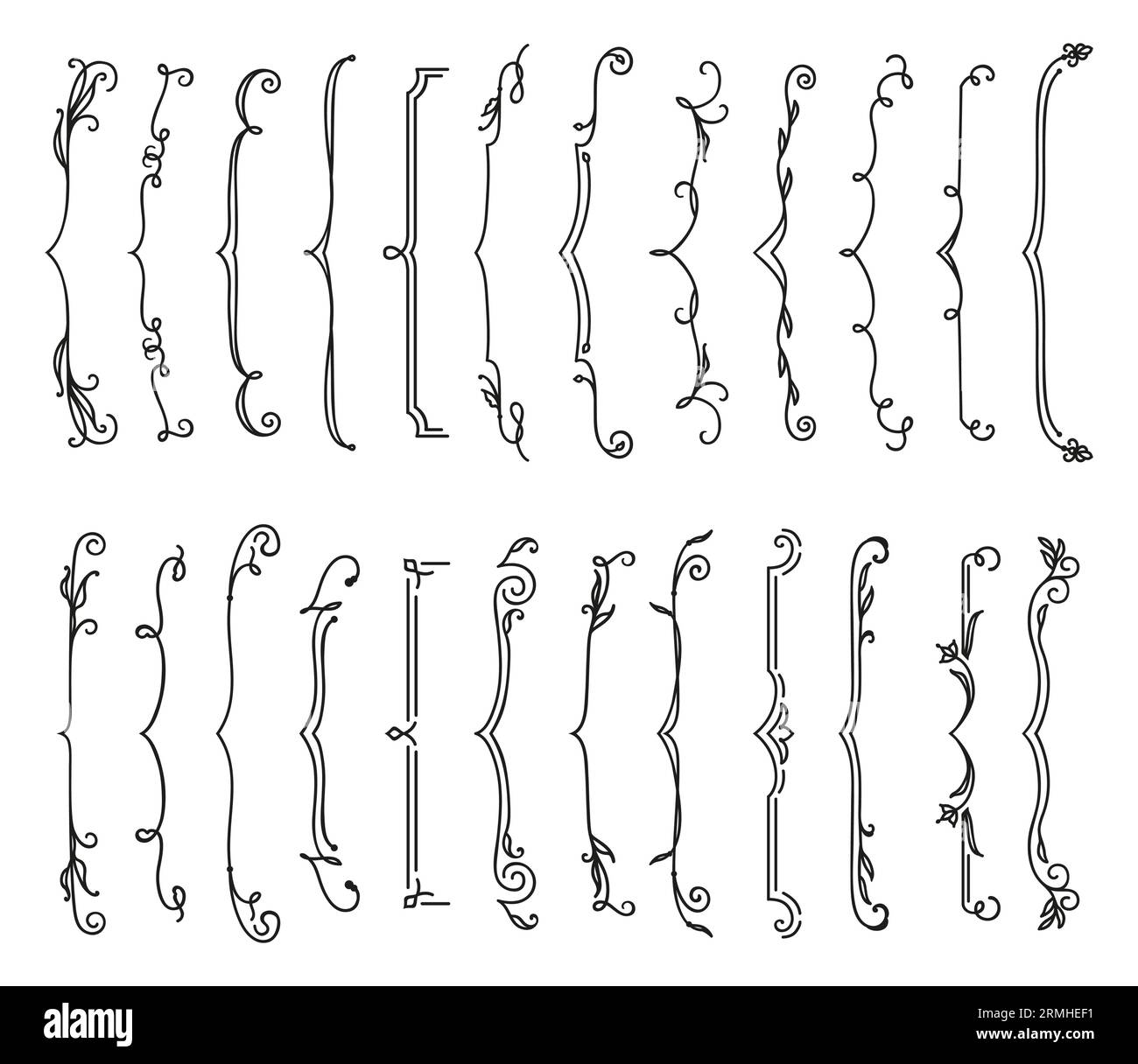 Wedding floral parenthesis borders and outline arrow decorations ...