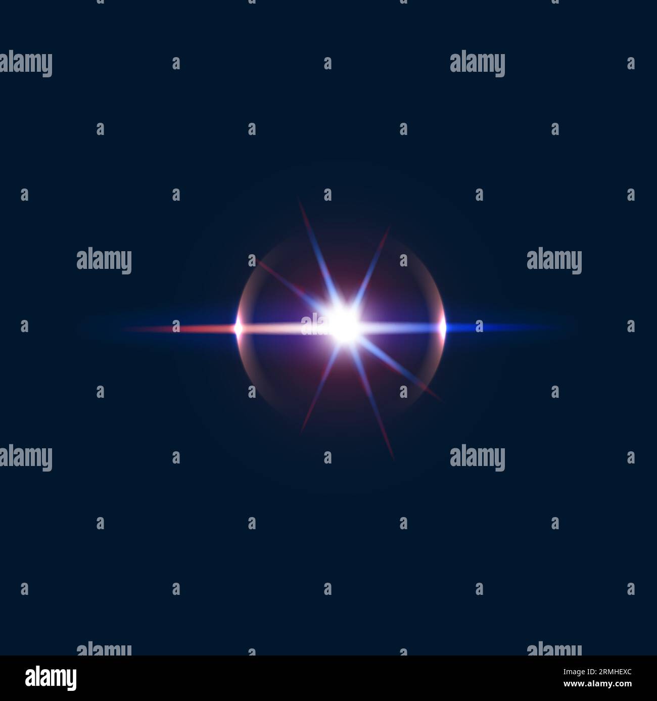 Circle sparkle flare and flash effect, glow light. Sun beam reflection, light shine or ...