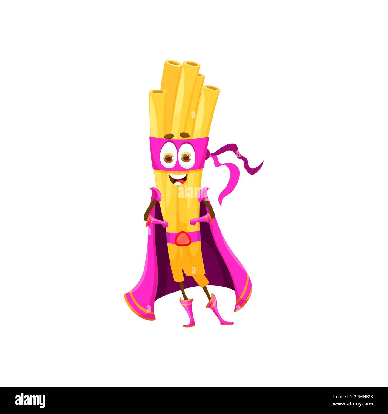 Cartoon zitoni italian pasta superhero character. Isolated vector ...