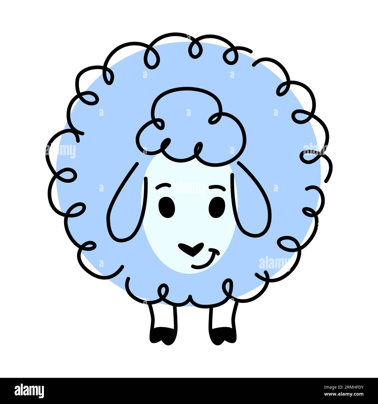 Cartoon sheep animal character with math shape, geometry education for ...