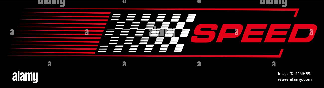 Car race checkered flag start or finish sign, motor vehicle speed ...