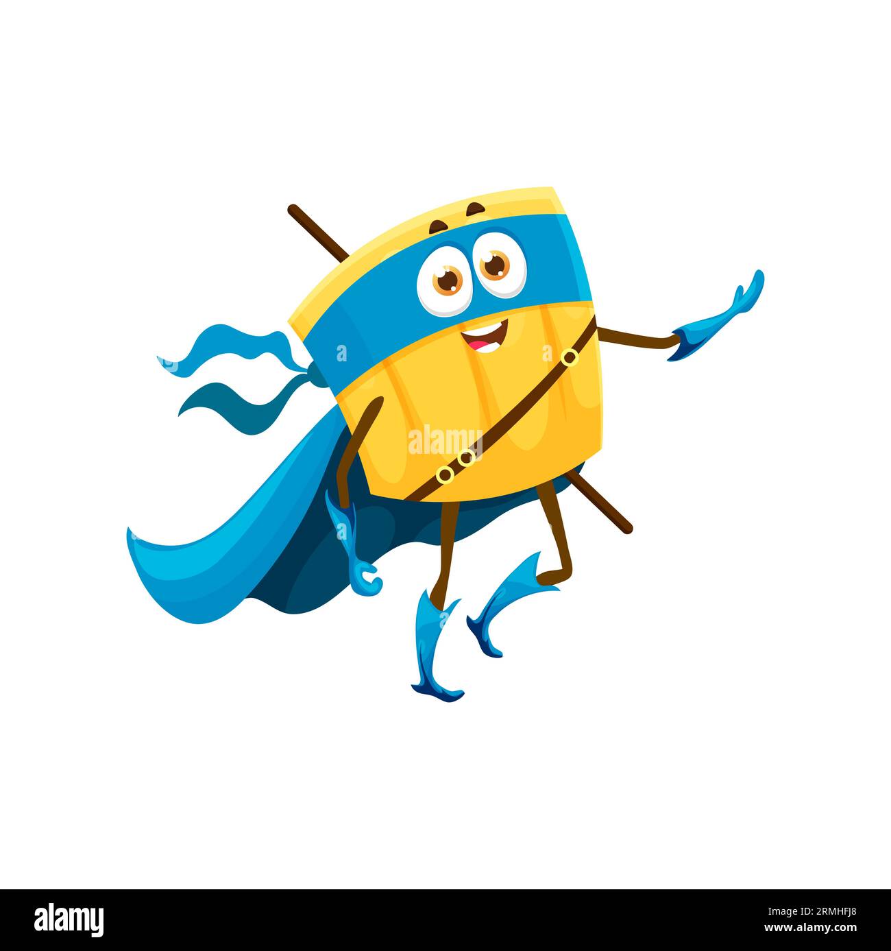 Cartoon paccheri italian pasta superhero character. Isolated vector ...