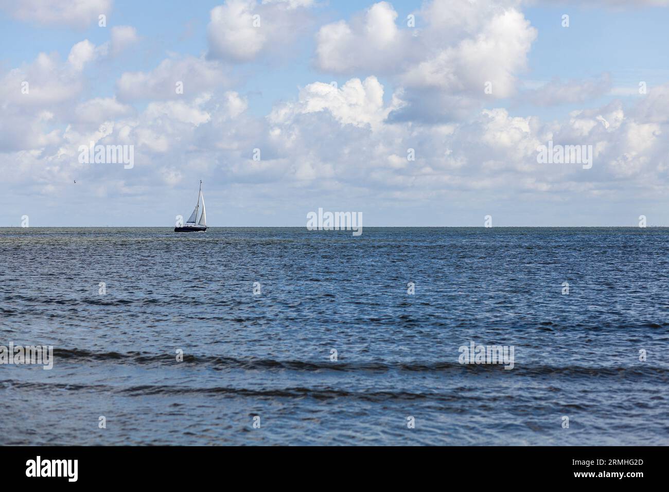 A small sailing yacht is sailing on its side. Wonderful boat trip on ...