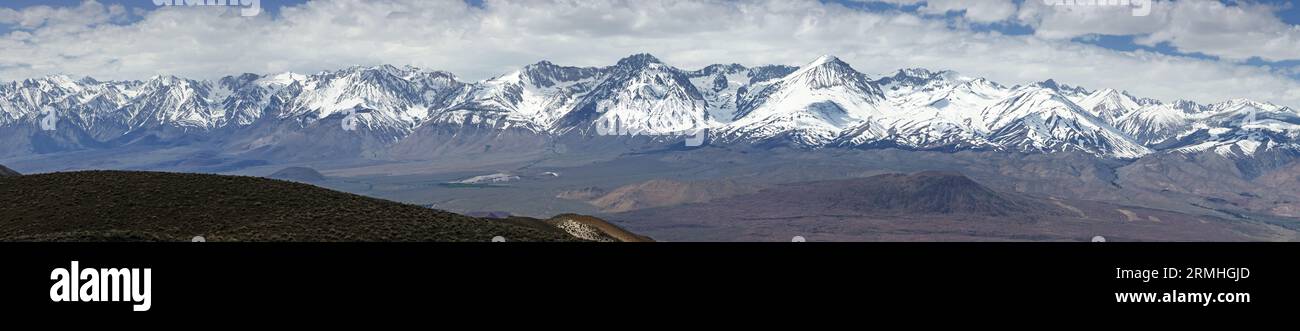 panorama of the Eastern Sierra Nevada Mountains from the Inyo Mountains ...