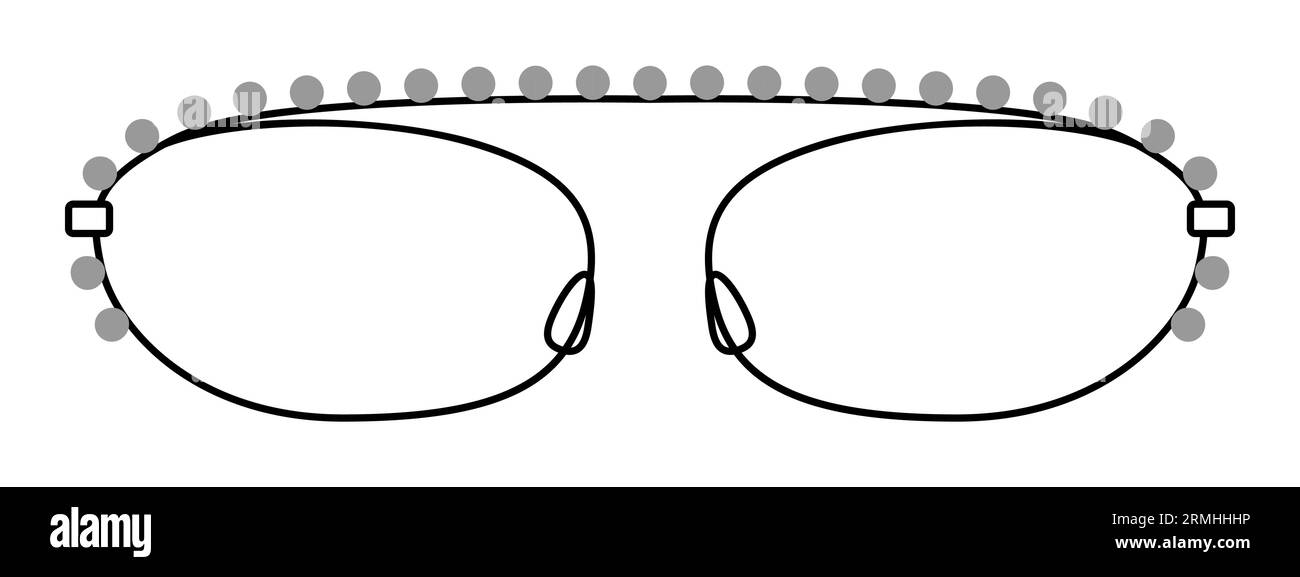 Bejewelled frame glasses fashion accessory illustration. Sunglass front ...