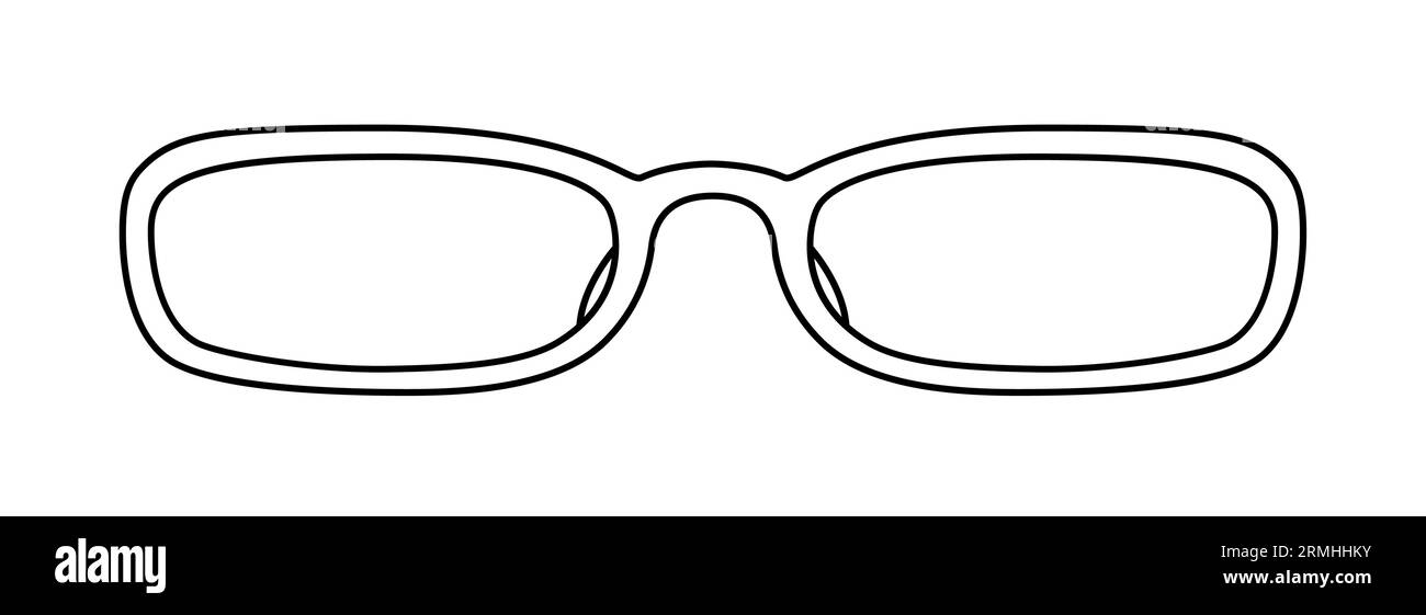 Half Eye frame glasses fashion accessory illustration. Sunglass front ...