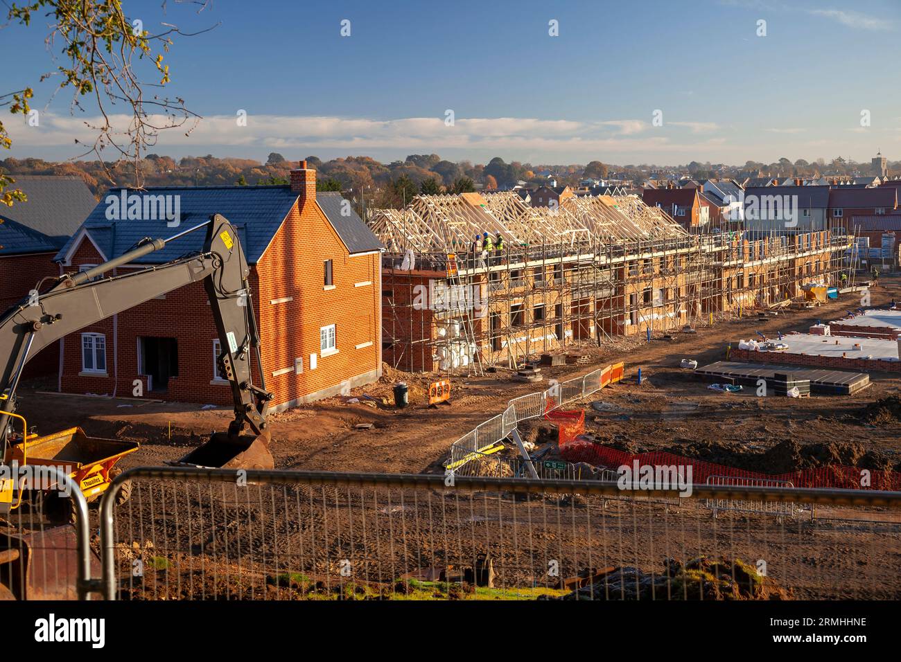 New housing estate at various stages of construction: from excavations ... New housing estate at various stages of construction: from excavations ...