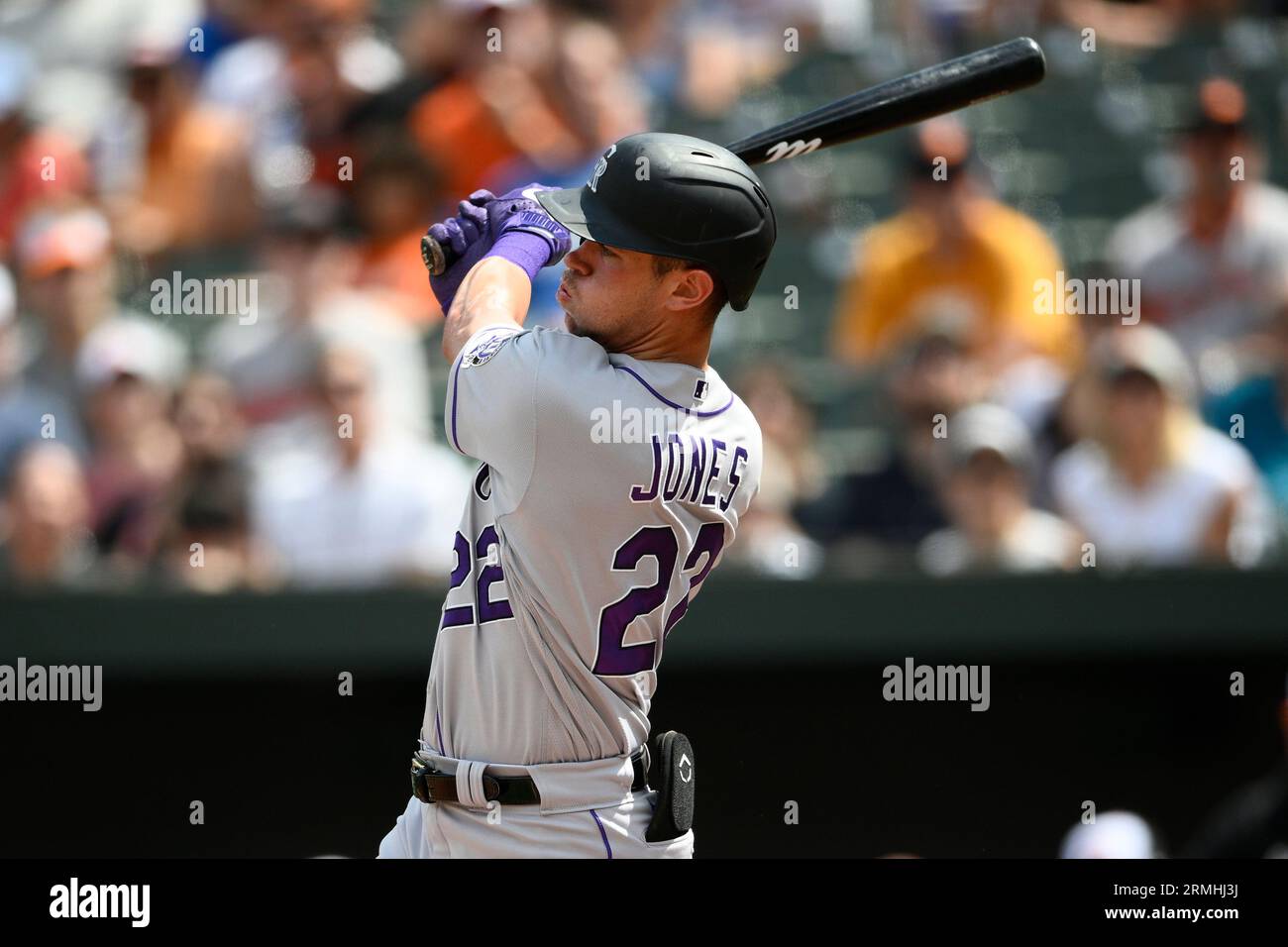 Colorado Rockies' Nolan Jones in action during a baseball game against ...