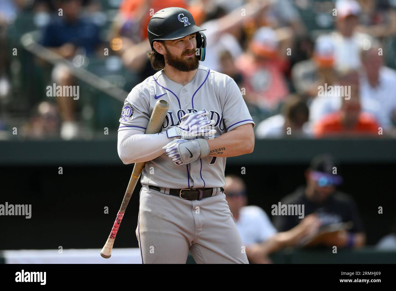 Colorado Rockies' Brendan Rodgers in action during a baseball game ...