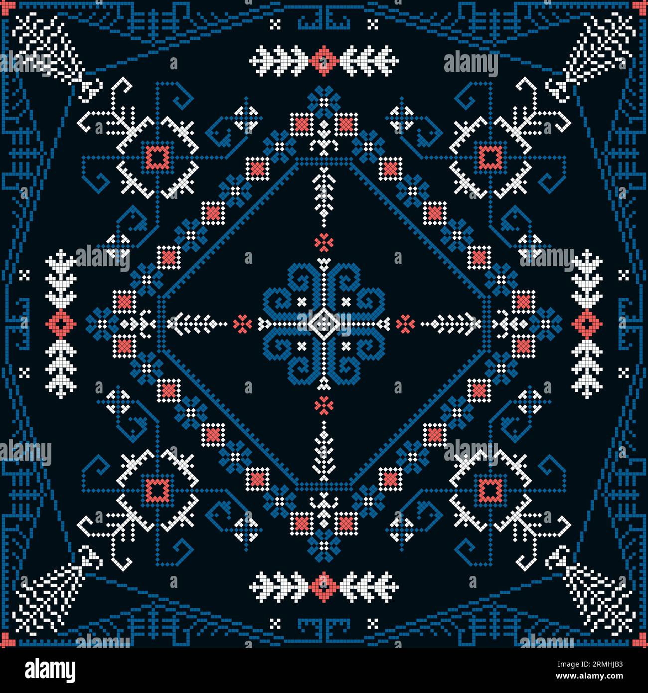 Traditional Latvian embroidery seamless pattern, vector illustration Stock Vector Image & Art ...