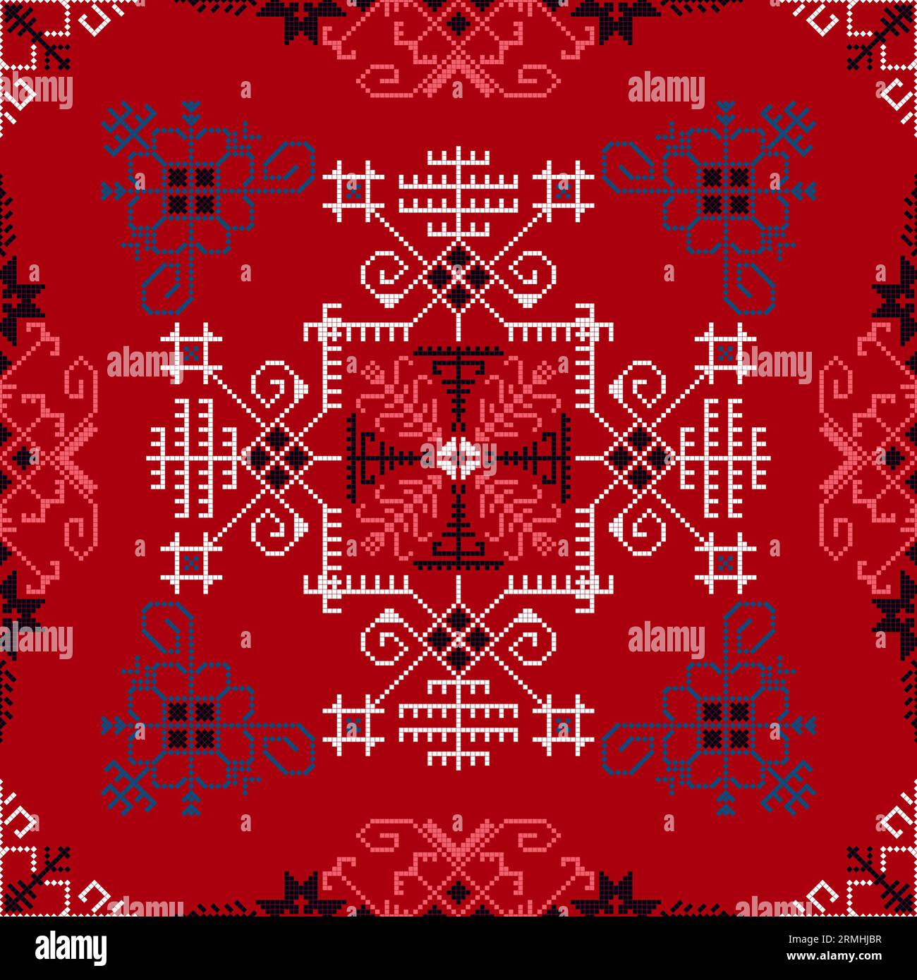 Traditional Latvian embroidery seamless pattern, vector illustration Stock Vector Image & Art ...