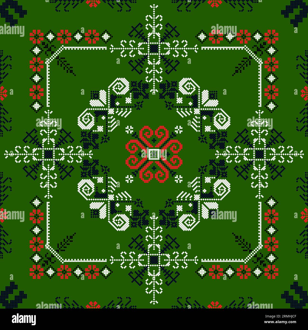 Traditional Latvian embroidery seamless pattern, vector illustration Stock Vector Image & Art ...