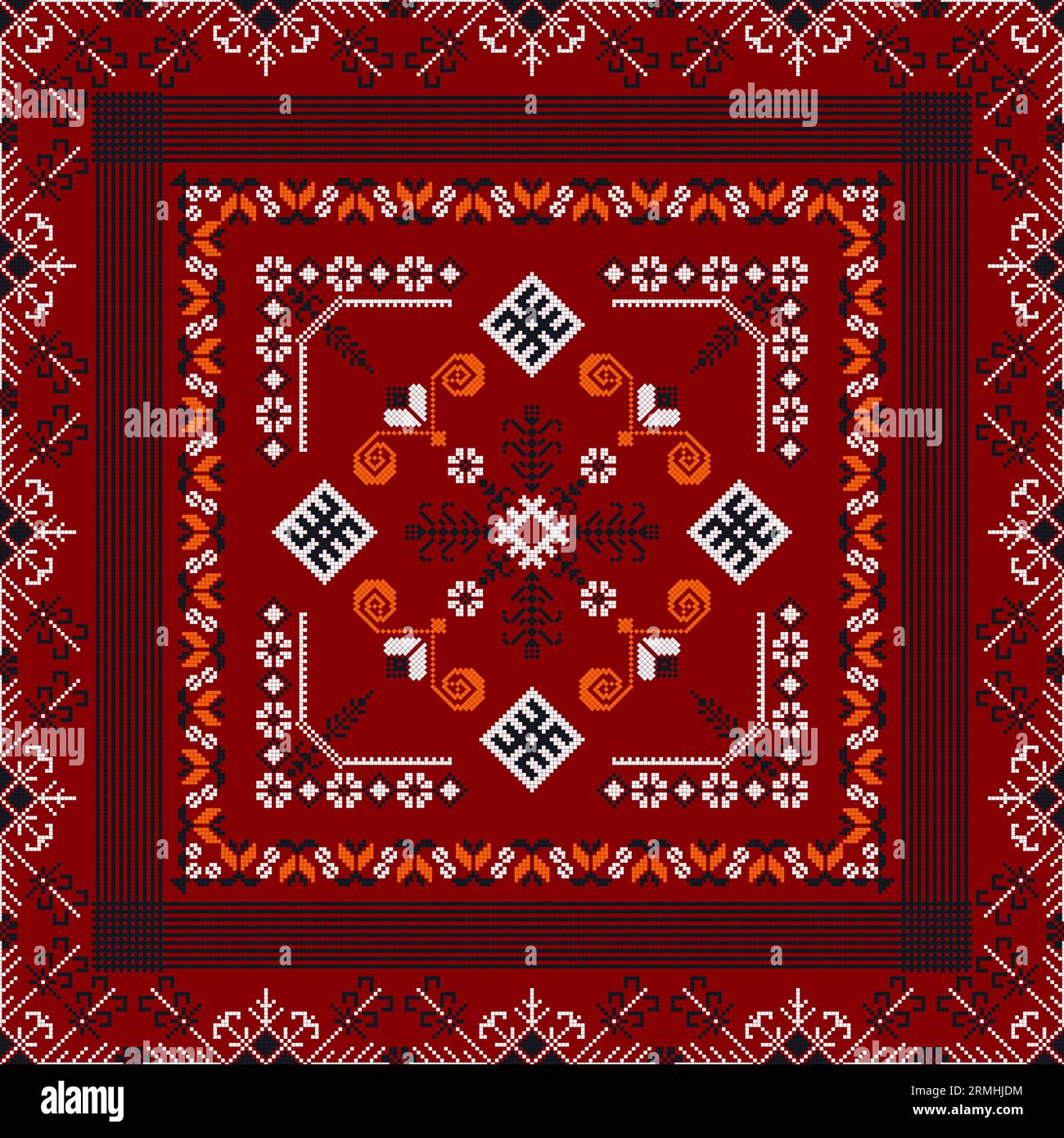 Traditional Latvian embroidery seamless pattern, vector illustration Stock Vector Image & Art ...
