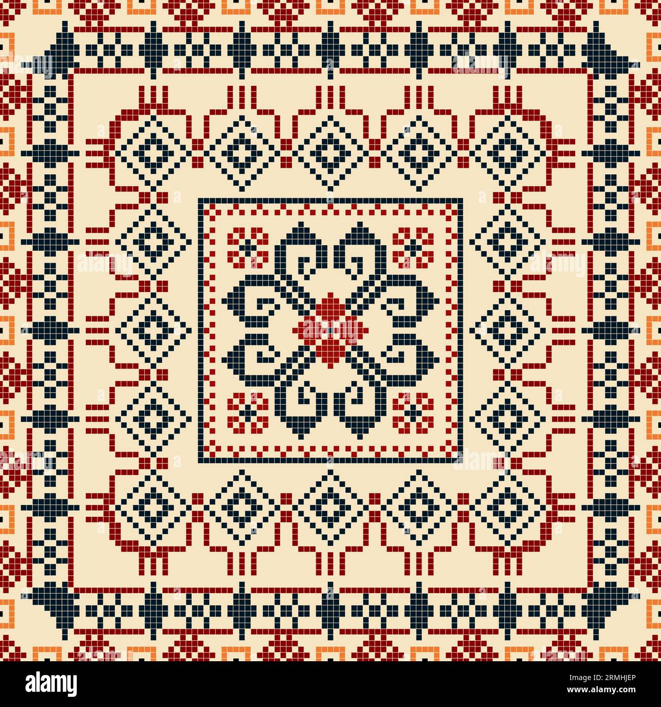 Traditional Latvian embroidery seamless pattern, vector illustration Stock Vector Image & Art ...