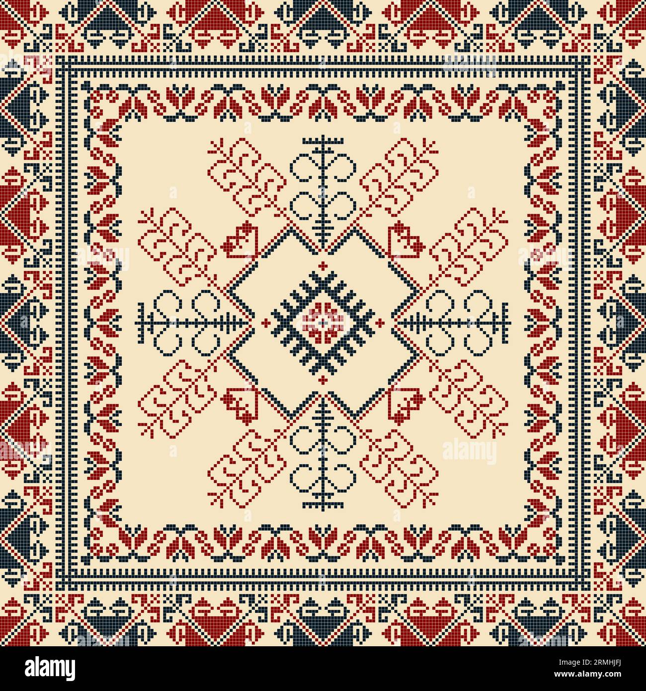 Traditional Latvian embroidery seamless pattern, vector illustration Stock Vector Image & Art ...