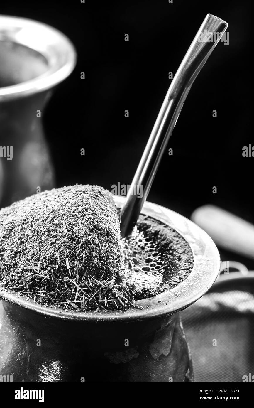 Chimarrão with yerba mate, a traditional drink from Brazil and South ...