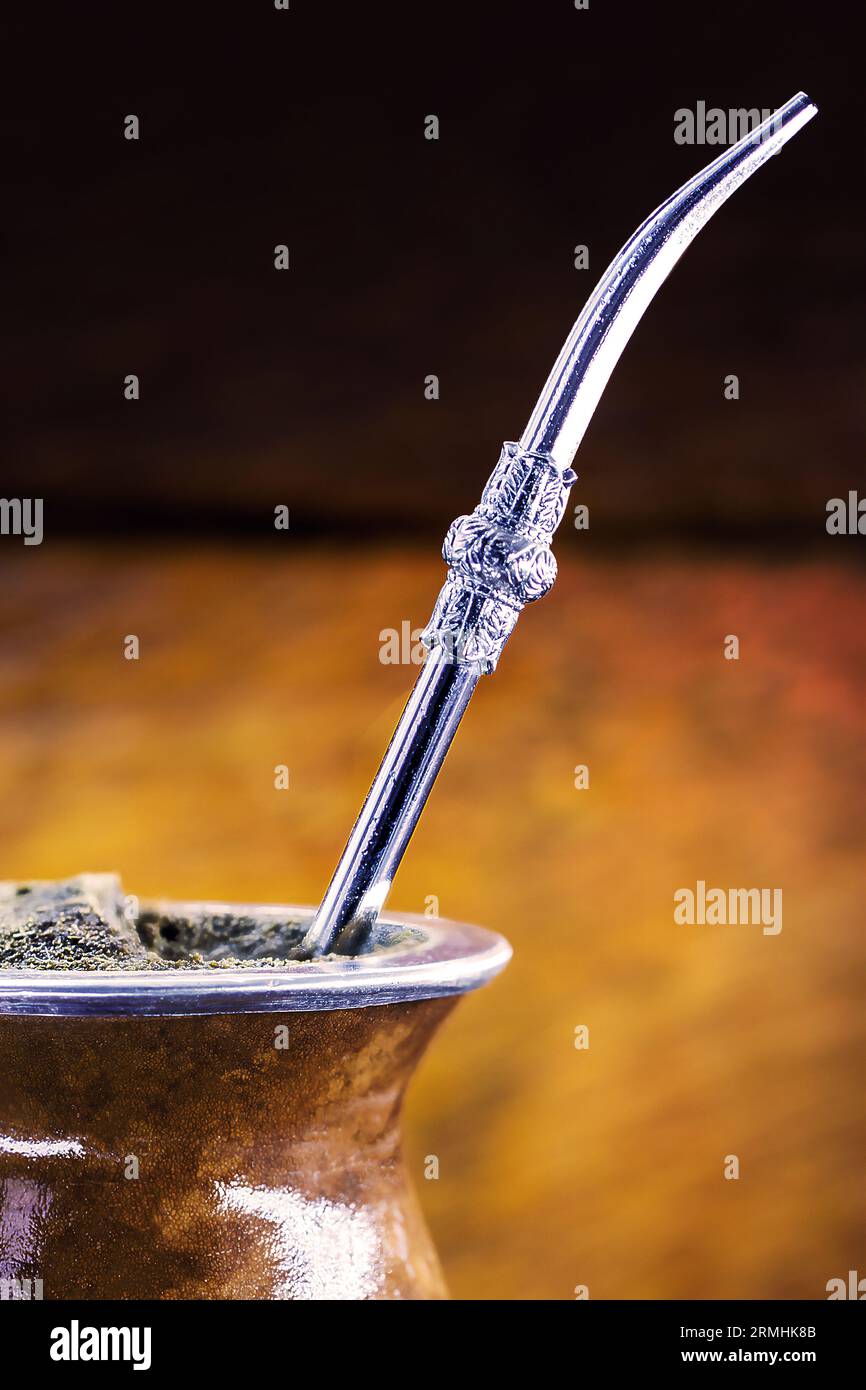 A typical Brazilian drink, o chimarrão, or mate, is a characteristic ...