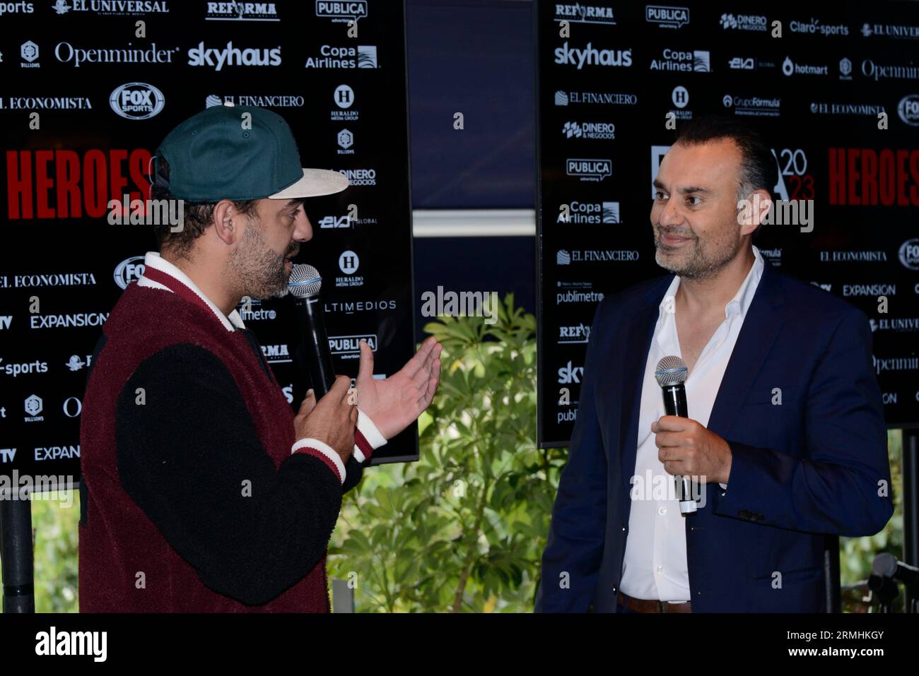 Mexico City, Mexico. 28th Aug, 2023. Exma founder Fernando Anzures and ...