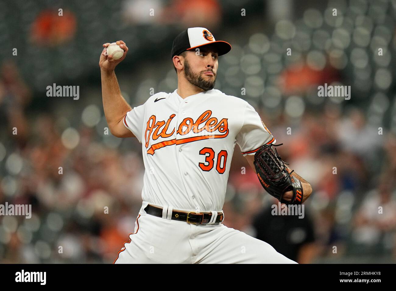 Baltimore Orioles starting pitcher Grayson Rodriguez throws to the ...