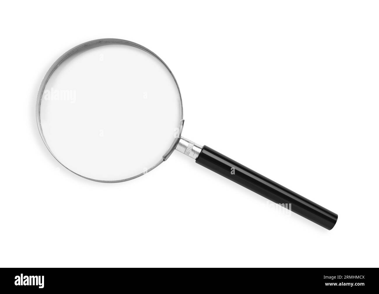 Magnifying glass with handle isolated on white, top view Stock Photo ...