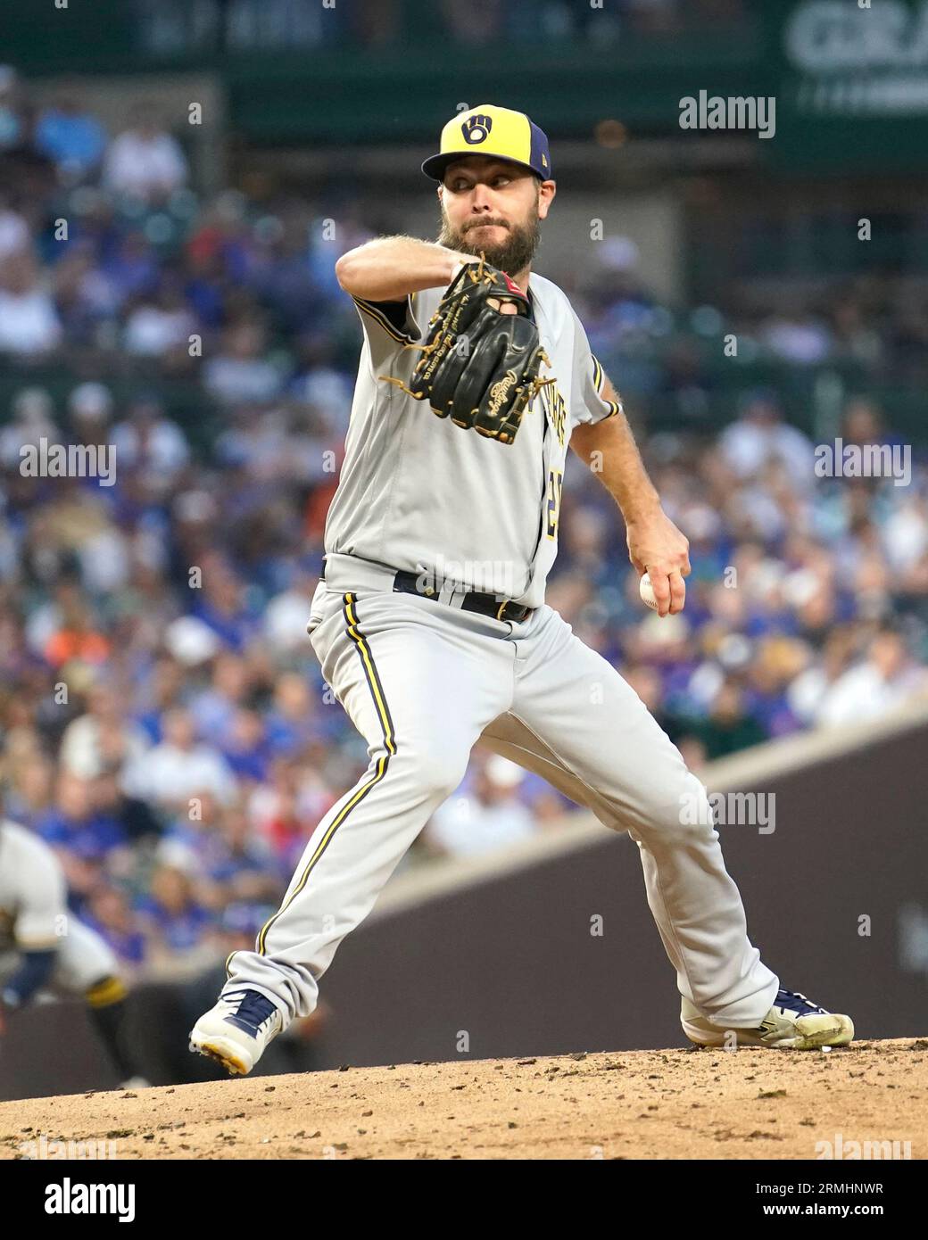 Milwaukee Brewers starting pitcher Wade Miley delivers during the first ...