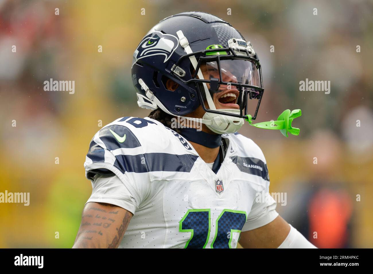 Seattle Seahawks cornerback Lance Boykin runs onto the field during a ...