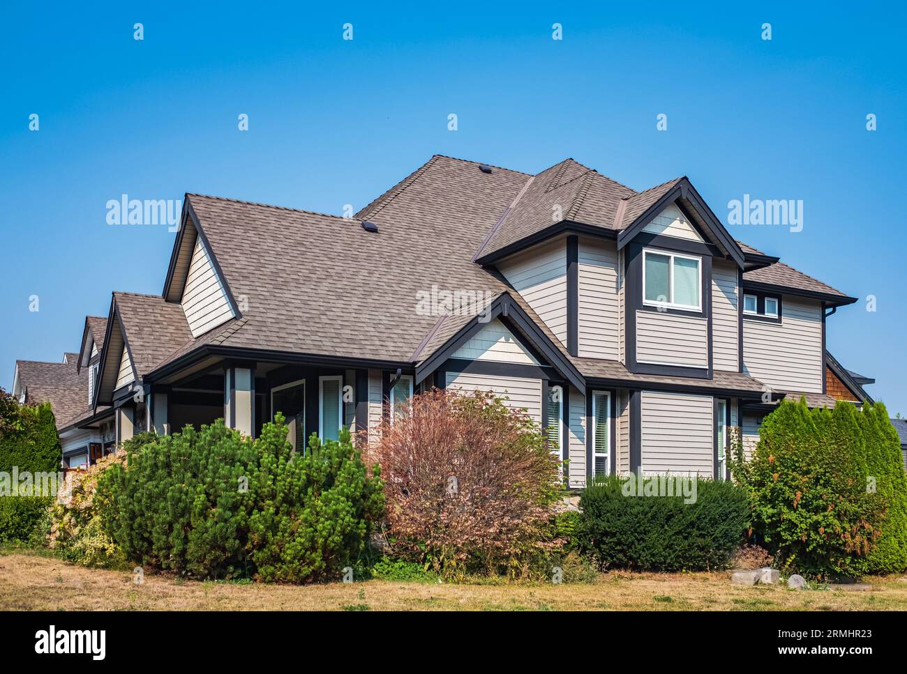 Luxury houses exterior in Vancouver Canada. Big modern houses with ...