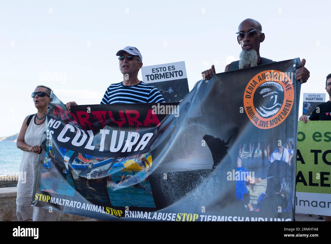 Jávea (Xàbia), Spain, 28th August 2023. Animal rights demonstration ...