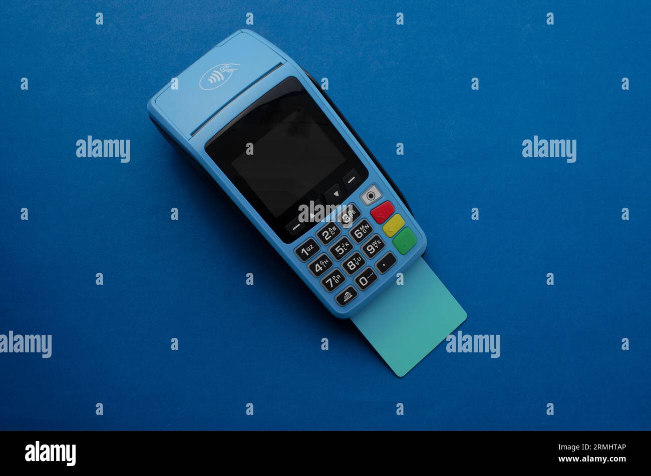 Close-up of a contactless credit card payment device, facilitating fast ...