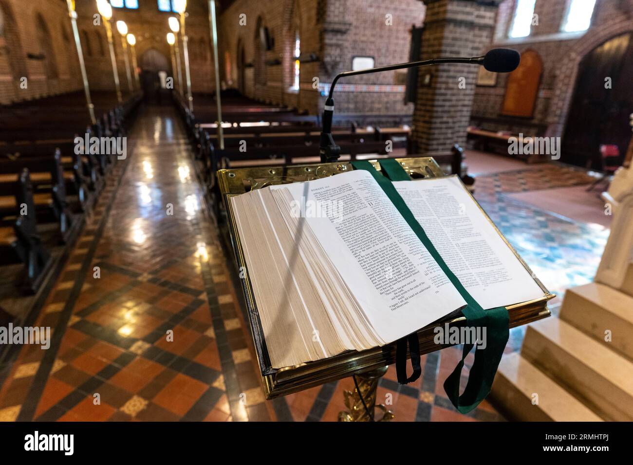 The Bible open for a sermon at St Peters Anglican Cathedral in Armidale ...