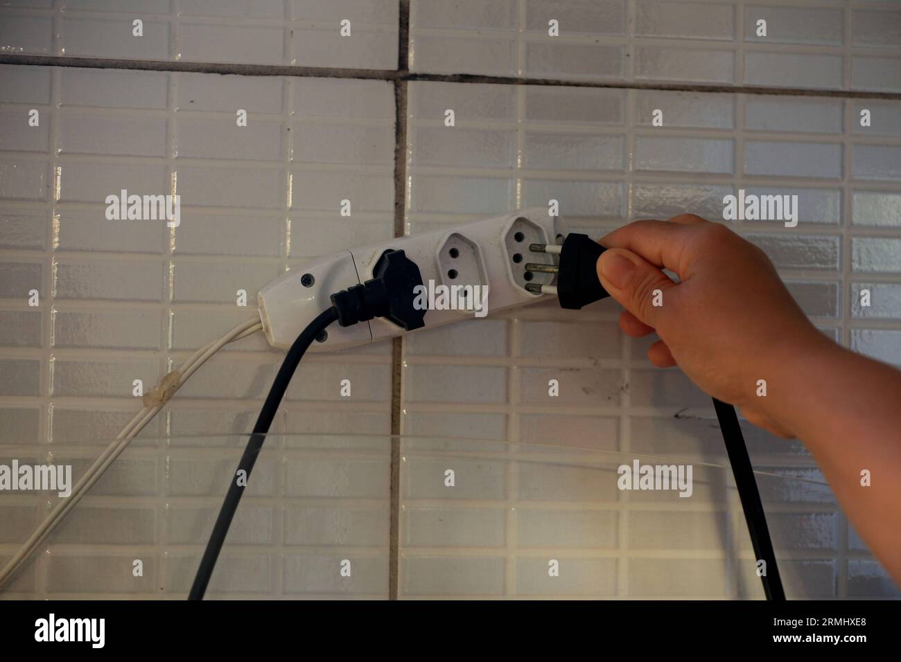 salvador, bahia, brazil - august 26, 2023: electrical extension strip ...