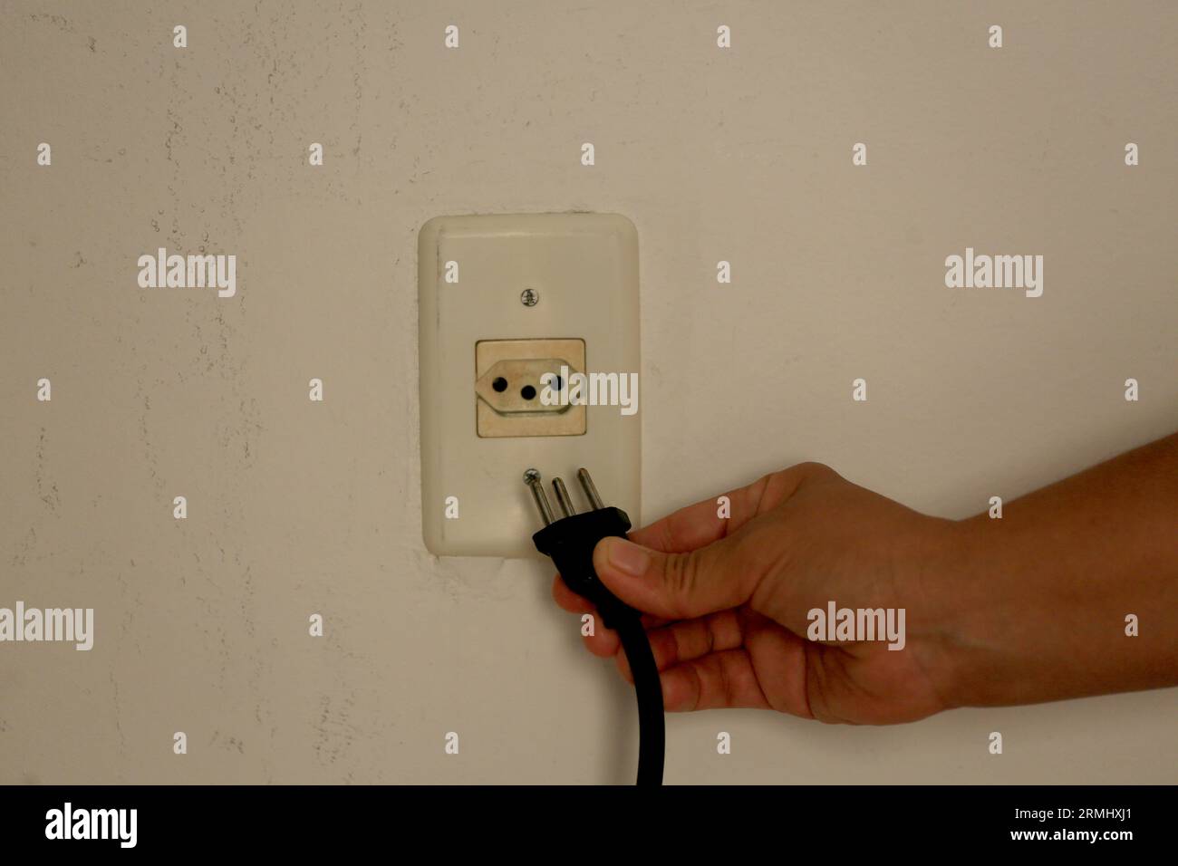 salvador, bahia, brazil - august 26, 2023: three-pronged electrical ...
