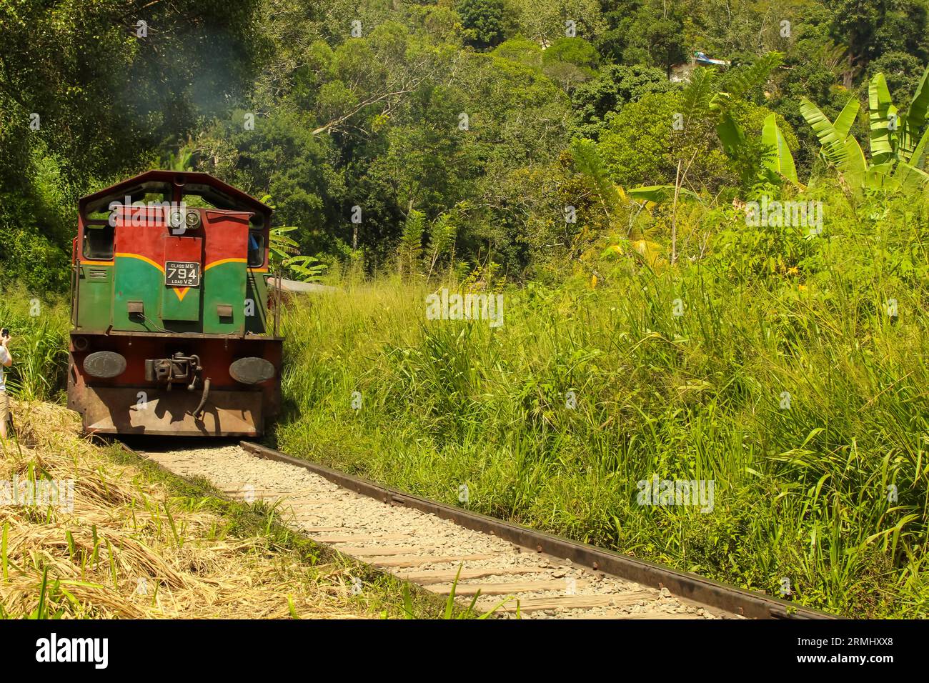 Train from Ella to Kandy among the jungle and mountains. Sri Lanka ...