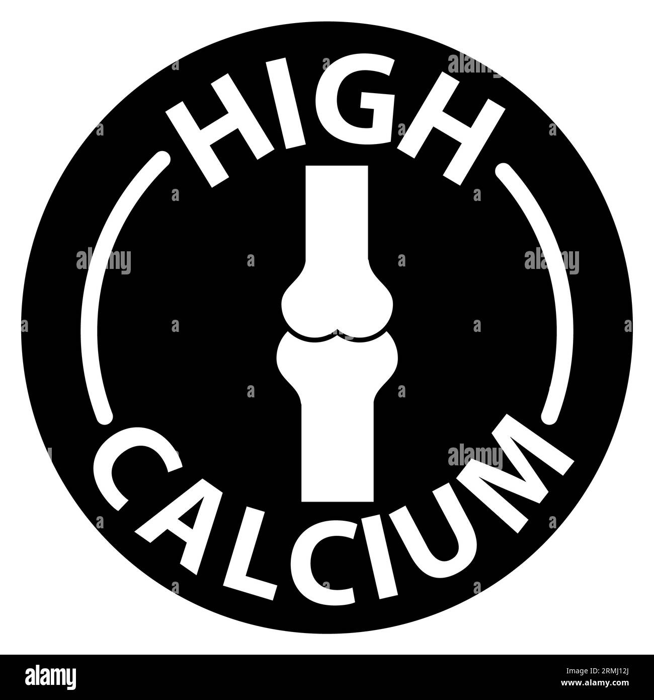 High calcium icon. High calcium stickers. flat style Stock Photo - Alamy