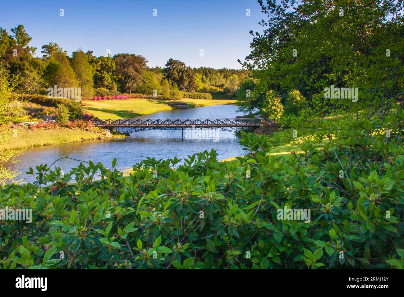 Mirror Lake garden scene at Bellingrath Gardens near Moblie, Alabama in ...