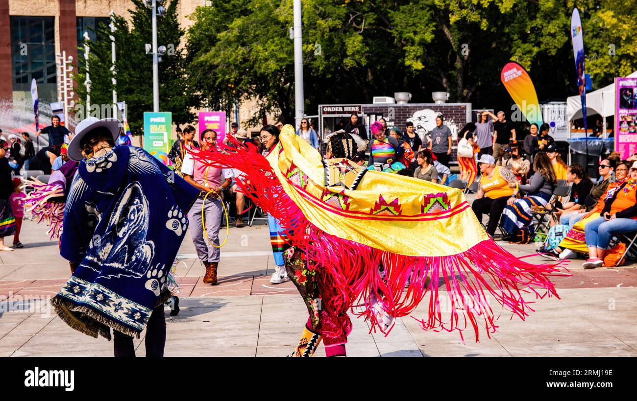 All dancers participate in a traditional round dance as part of the ...